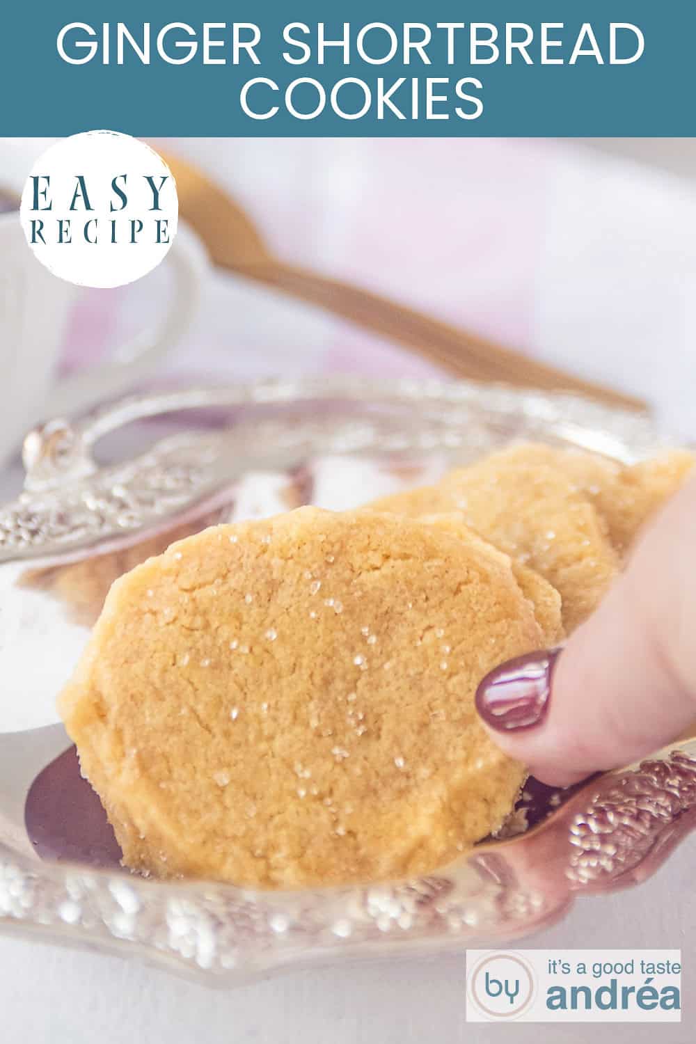 Crispy Ginger Shortbread Cookies Recipe - By Andrea Janssen