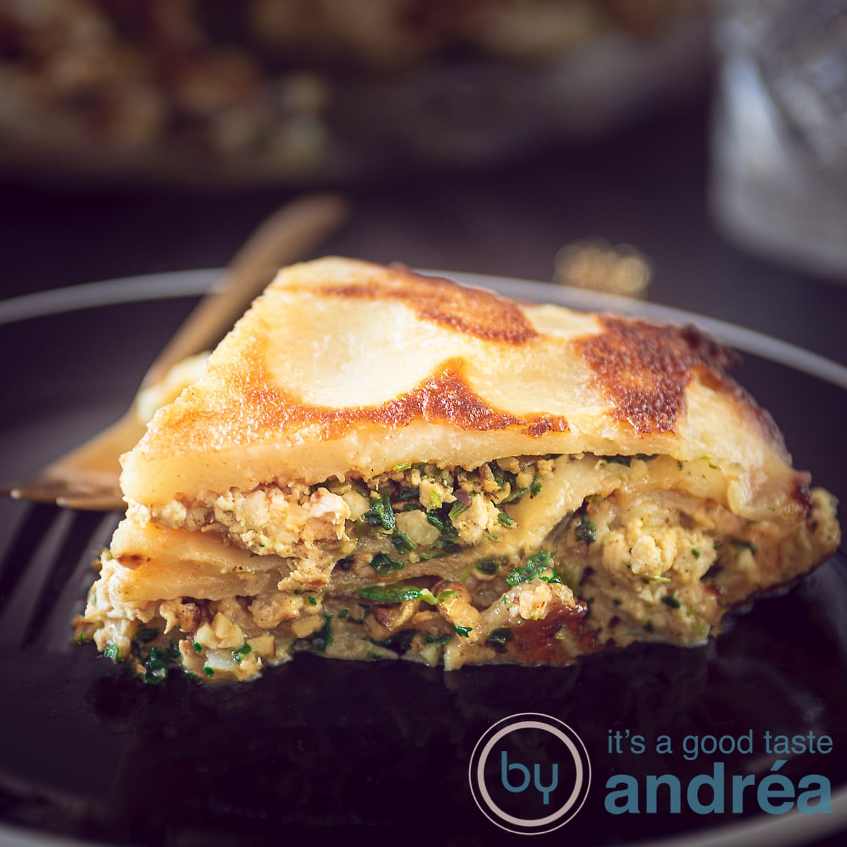 Chatti Pathiri {with chicken and spinach} - By Andrea Janssen