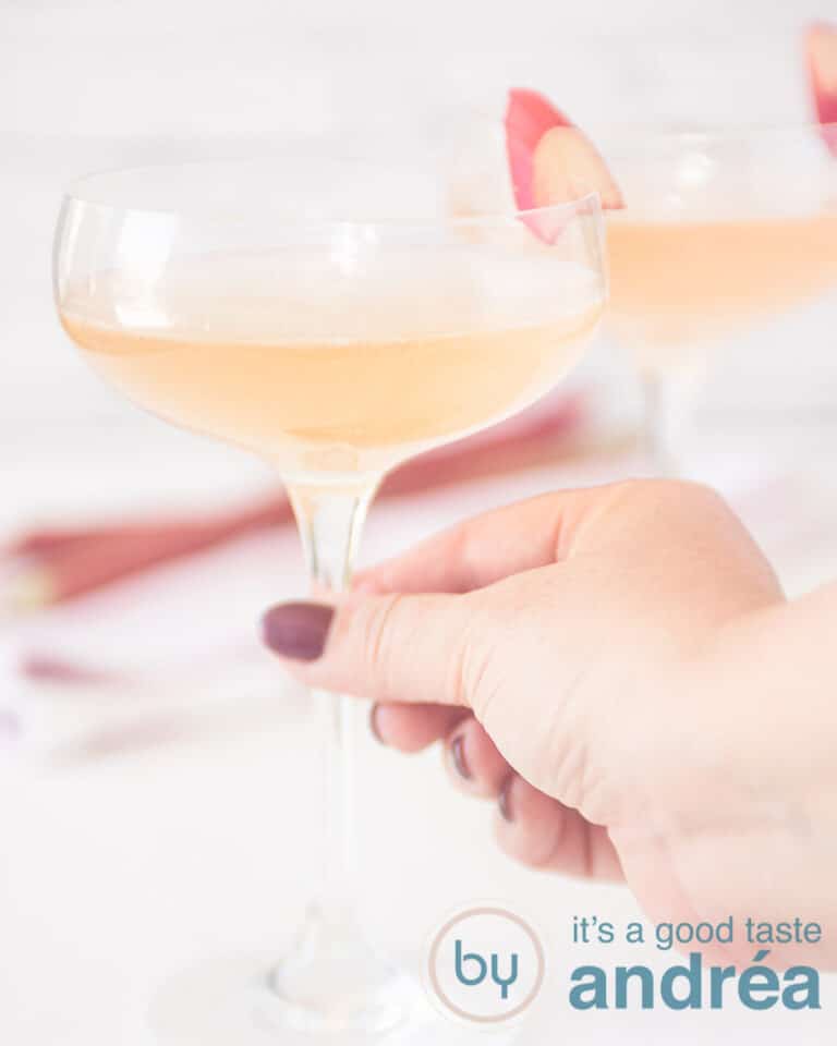 Sparkling Rhubarb Champagne Cocktail - By Andrea Janssen