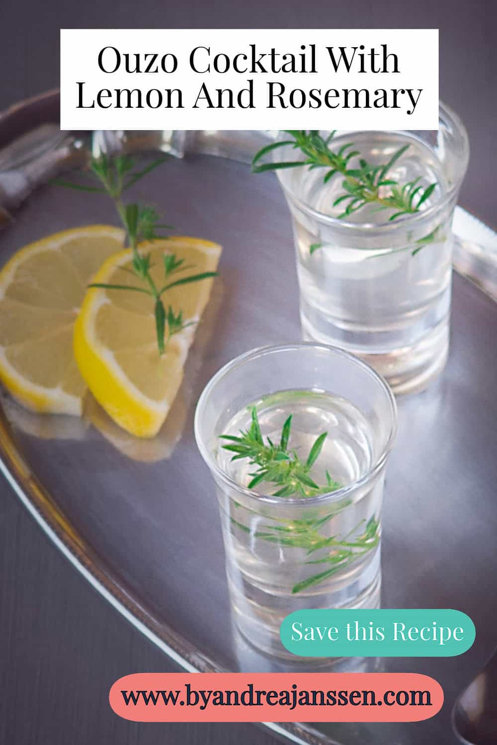 Ouzo Cocktail With Lemon And Rosemary - By Andrea Janssen