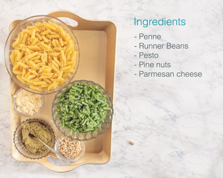 Runner Beans Pesto Pasta - By Andrea Janssen
