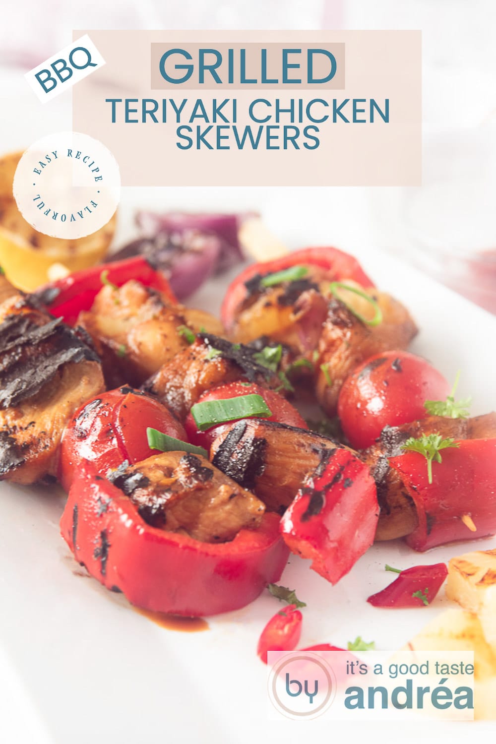 Delicious Grilled Teriyaki Chicken Skewers - By Andrea Janssen
