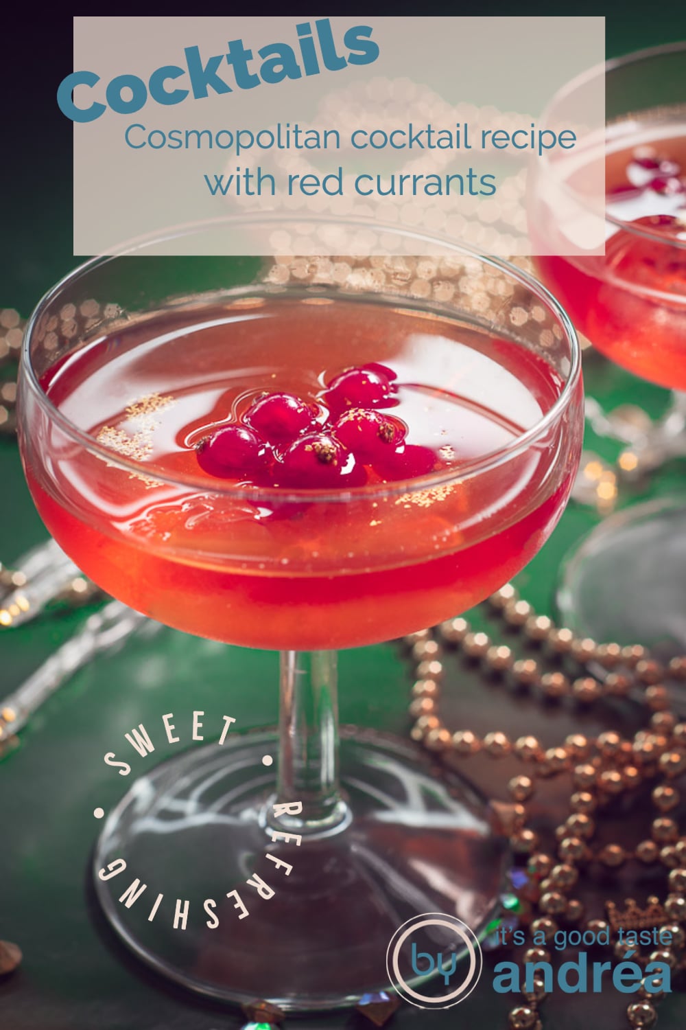 Red currant cosmopolitan cocktail recipe - By Andrea Janssen