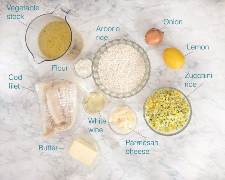 Cod Risotto with Zucchini - By Andrea Janssen