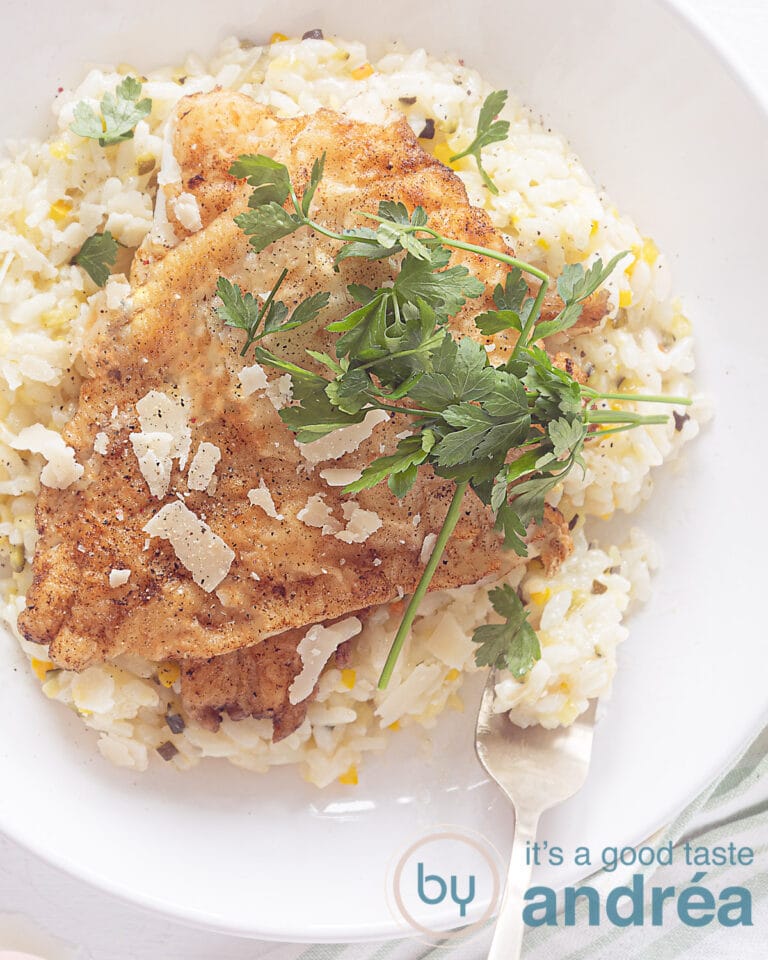 Cod Risotto with Zucchini - By Andrea Janssen