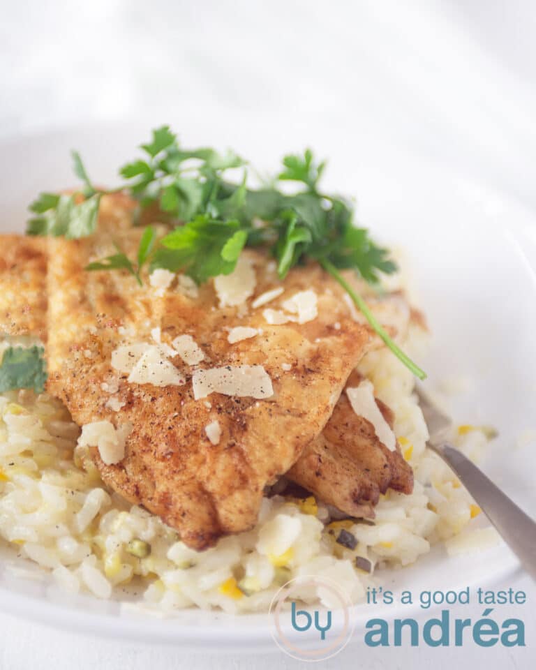 Cod Risotto with Zucchini - By Andrea Janssen