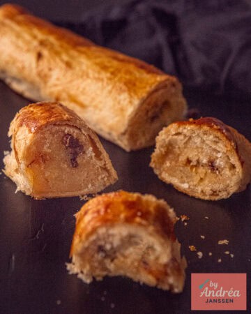 Dutch Banketstaaf (Almond Paste-Filled Pastry Log) - By Andrea Janssen