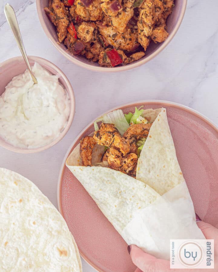 15-Minute Gyros Wraps with Fresh Toppings - By Andrea Janssen