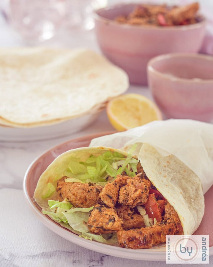 15-Minute Gyros Wraps with Fresh Toppings - By Andrea Janssen